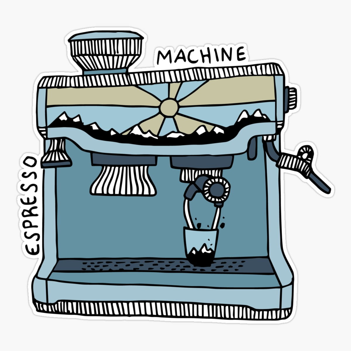 Onim Espresso Machine Sticker, Phone Decal Water Bottle Stickers Car ...