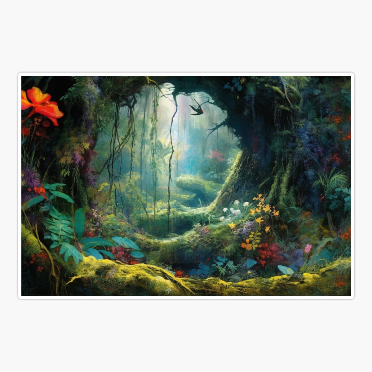 Onim Ethereal Rainforest Cave: A Dream-Inspired Landscape Sticker ...