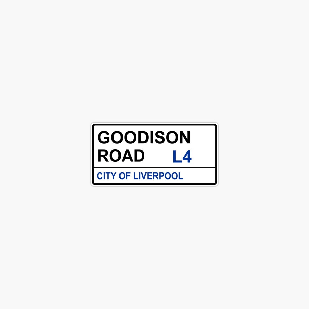 Onim Everton Football Team Goodison Road Street Sign Sticker, Phone ...