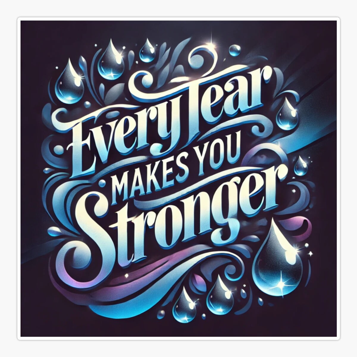 Onim Every Tear Makes You Stronger: A Healing Journey Sticker, Phone ...