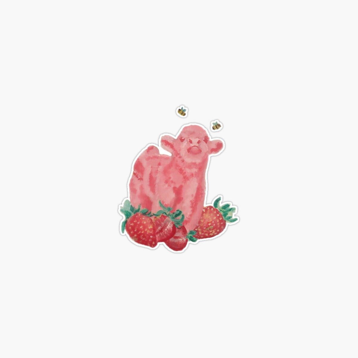 Onim Everything Else Strawberry Cow Sticker - Walmart.com
