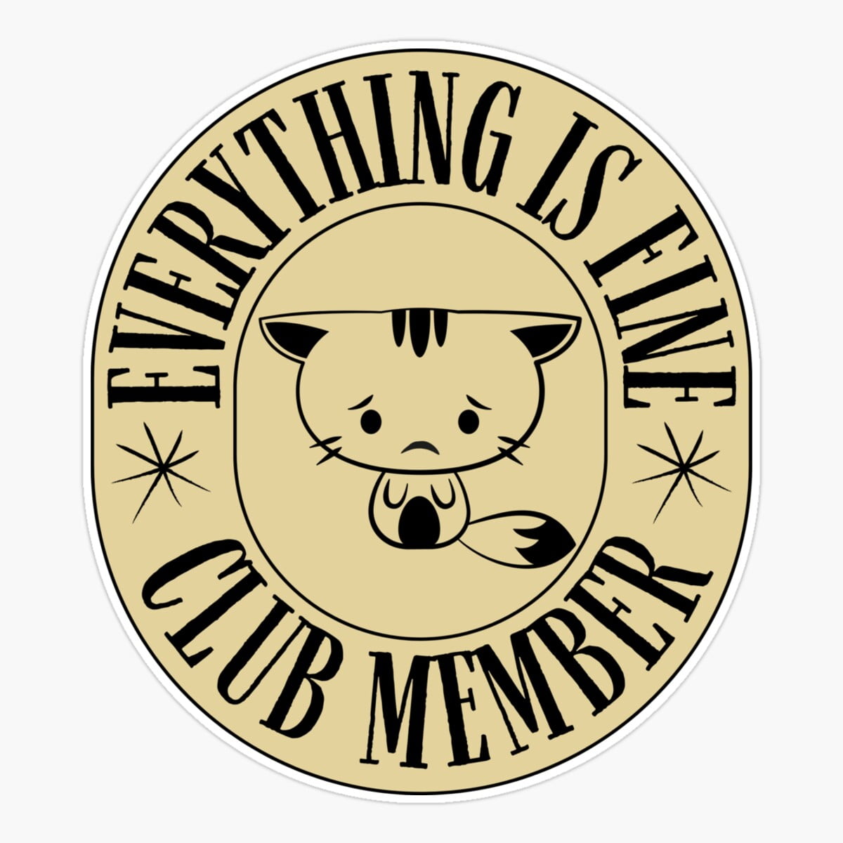 Onim Everything Is Fine Club Member Sticker, Phone Decal Water Bottle ...