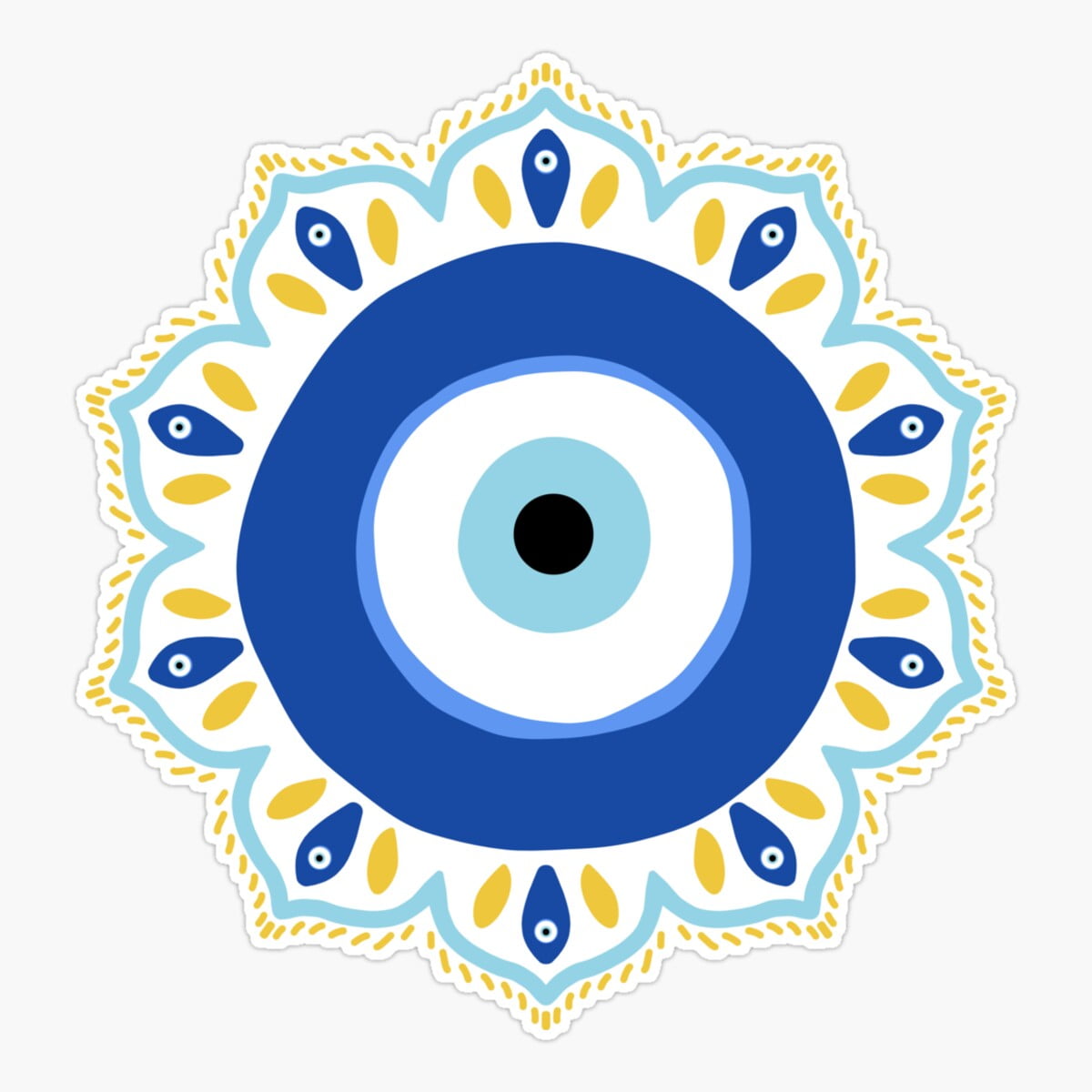 Onim Evil Eye Mandala Sticker, Phone Decal Water Bottle Stickers Car ...