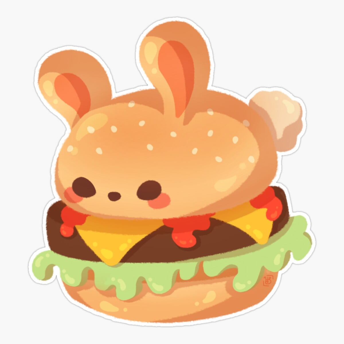 Onim Burger Bun Sticker, Phone Decal Water Bottle Stickers Car Decals ...