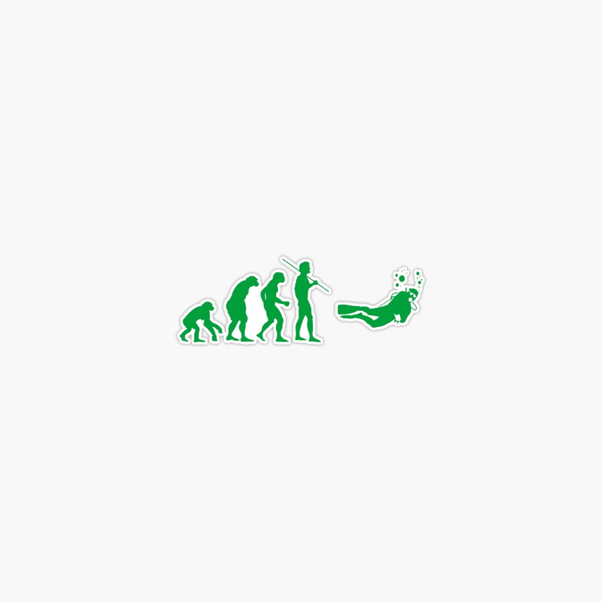 Onim Evolution To Scuba Diver Green Sticker, Phone Decal Water Bottle ...