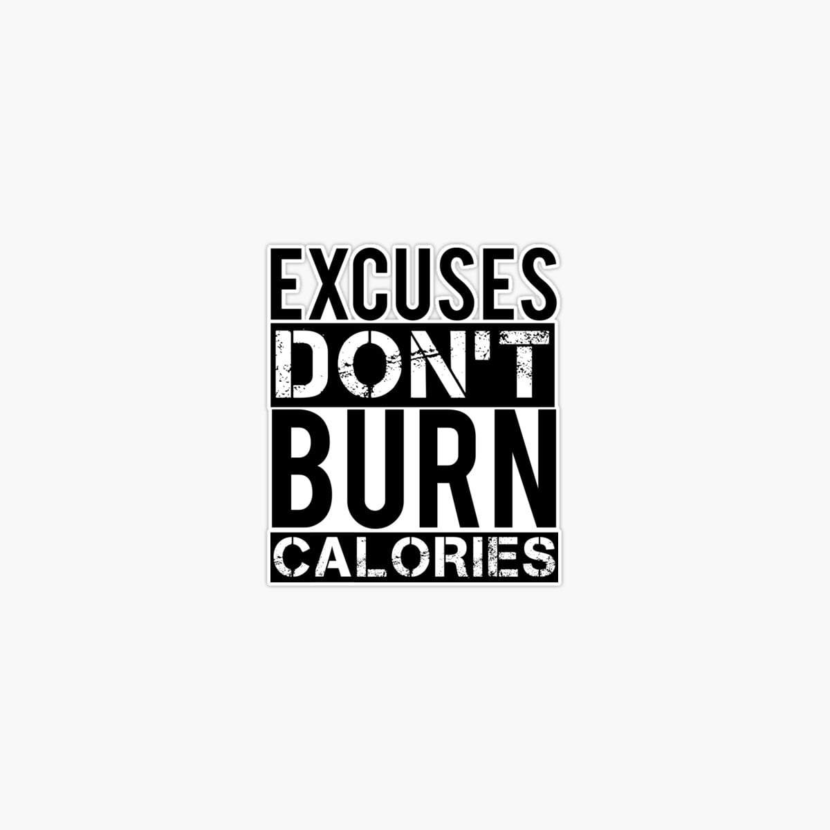 Onim Excuses, Fitness, Exercise Sticker, Phone Decal Water Bottle ...