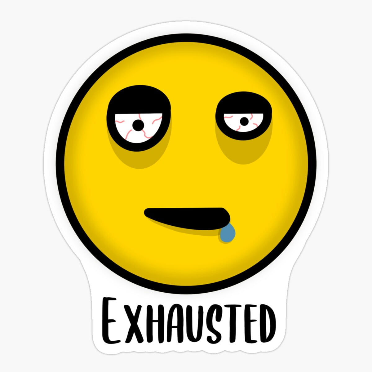 Onim Exhausted Emoji Sticker, Phone Decal Water Bottle Stickers Car Decals, Funny Birthday Gift ...