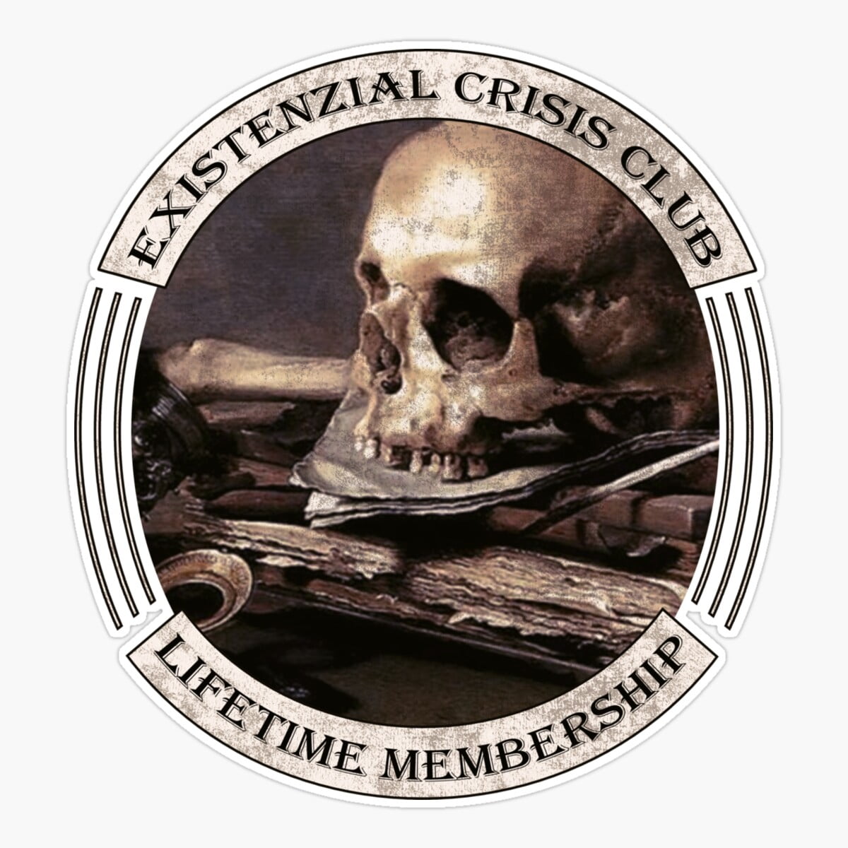 Onim Existential Crisis Club Lifetime Membership Sticker, Phone Decal ...