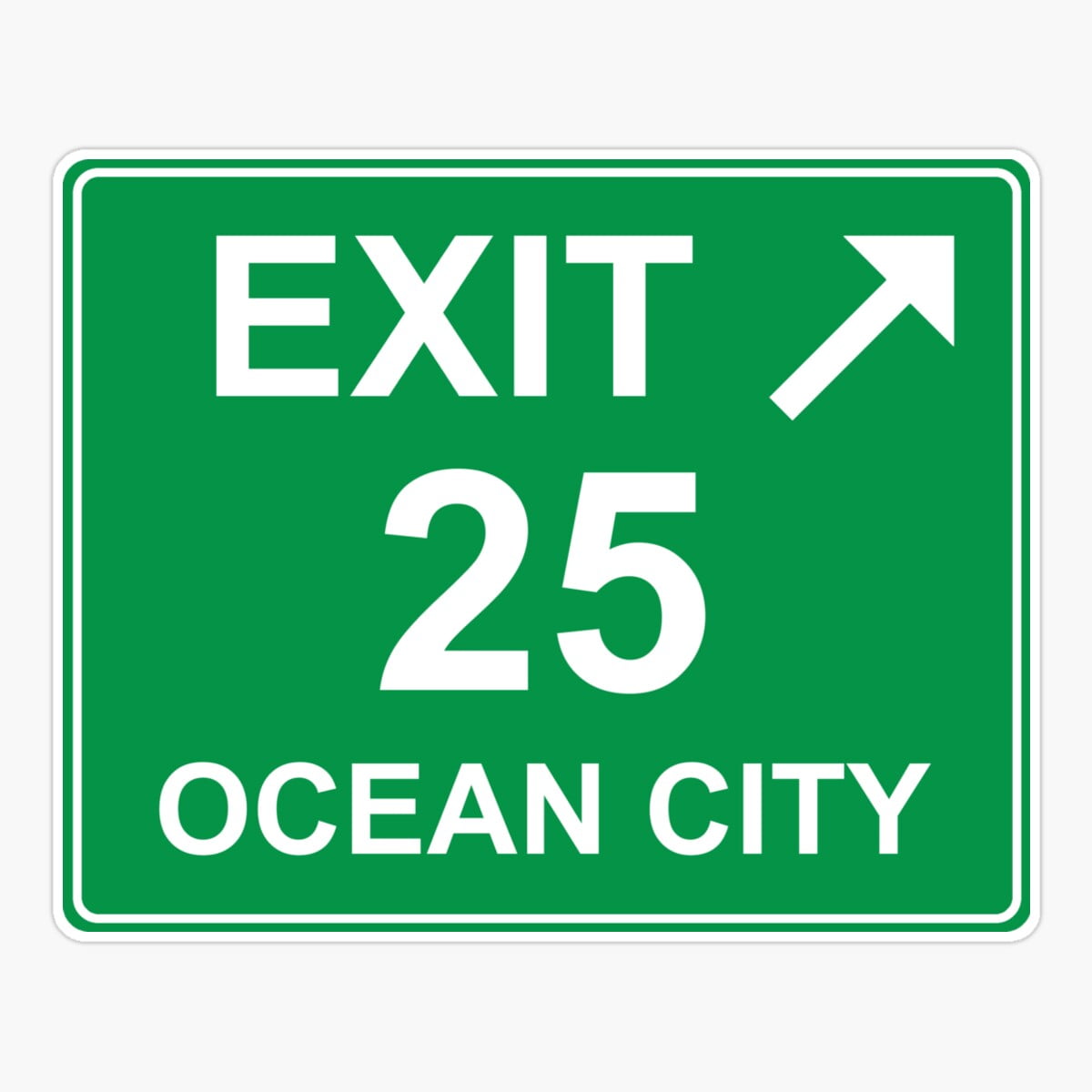Onim Exit 25 - Ocean City Exit Sign Sticker, Phone Decal Water Bottle ...