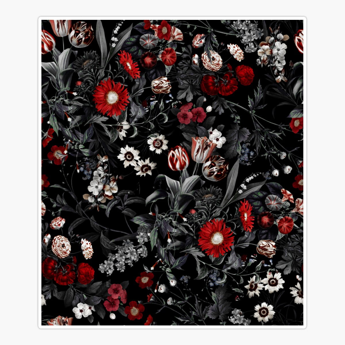 Onim Exotic Garden - Night Iv Sticker, Phone Decal Water Bottle ...