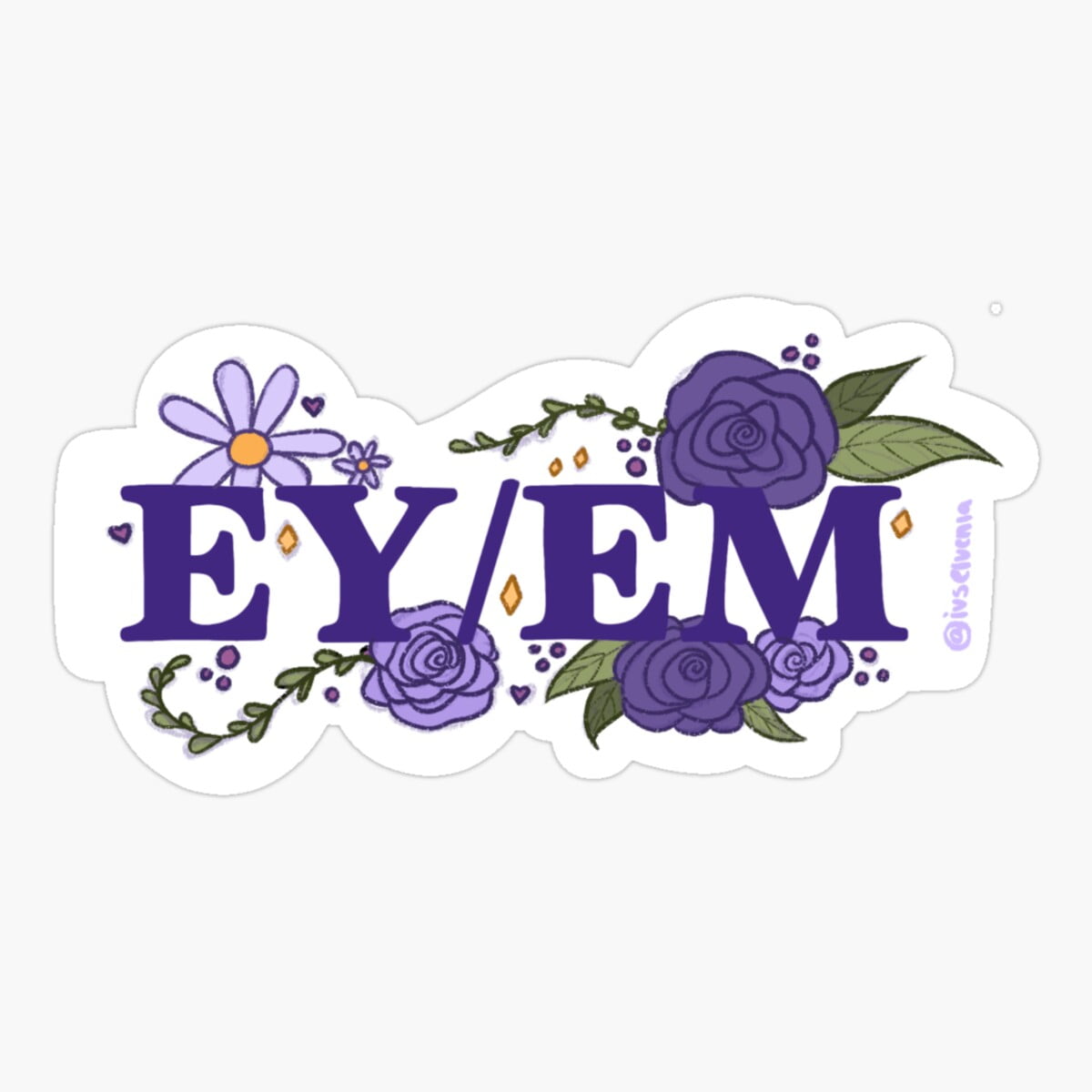 Onim Ey/Em Neopronoun Sticker Sticker, Phone Decal Water Bottle ...
