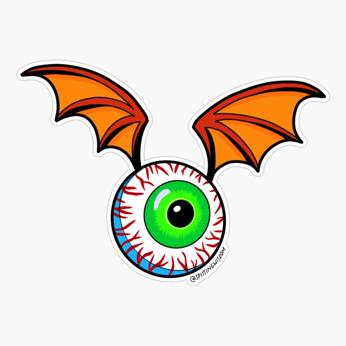 Onim Eyeball Bat Sticker, Phone Decal Water Bottle Stickers Car Decals ...