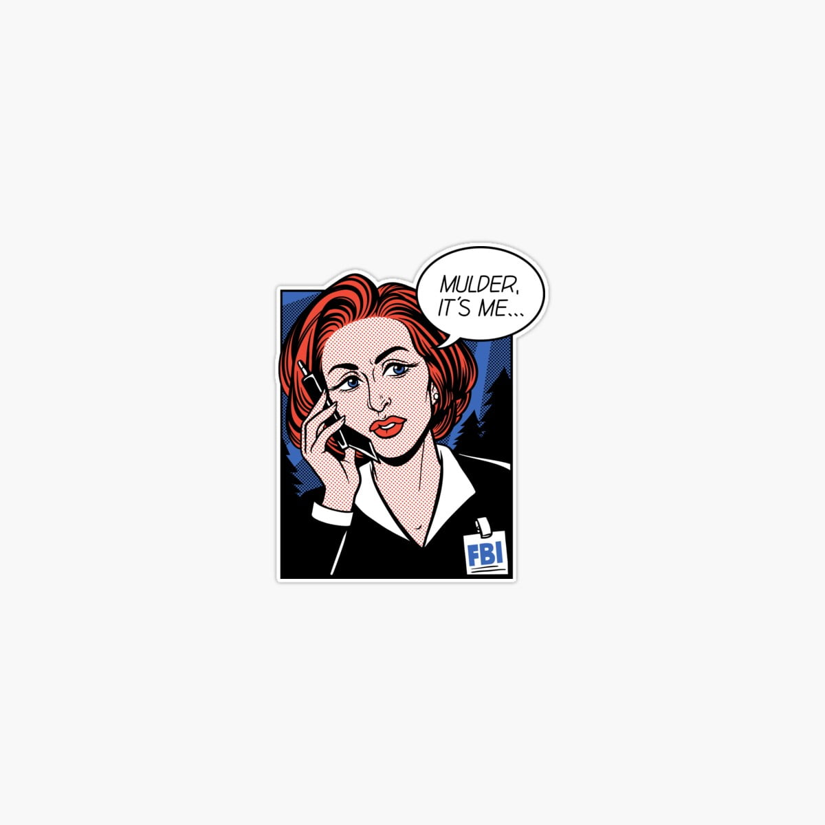 Onim FBI Agent // Scully XFiles Lichtenstein Sticker - Walmart.com
