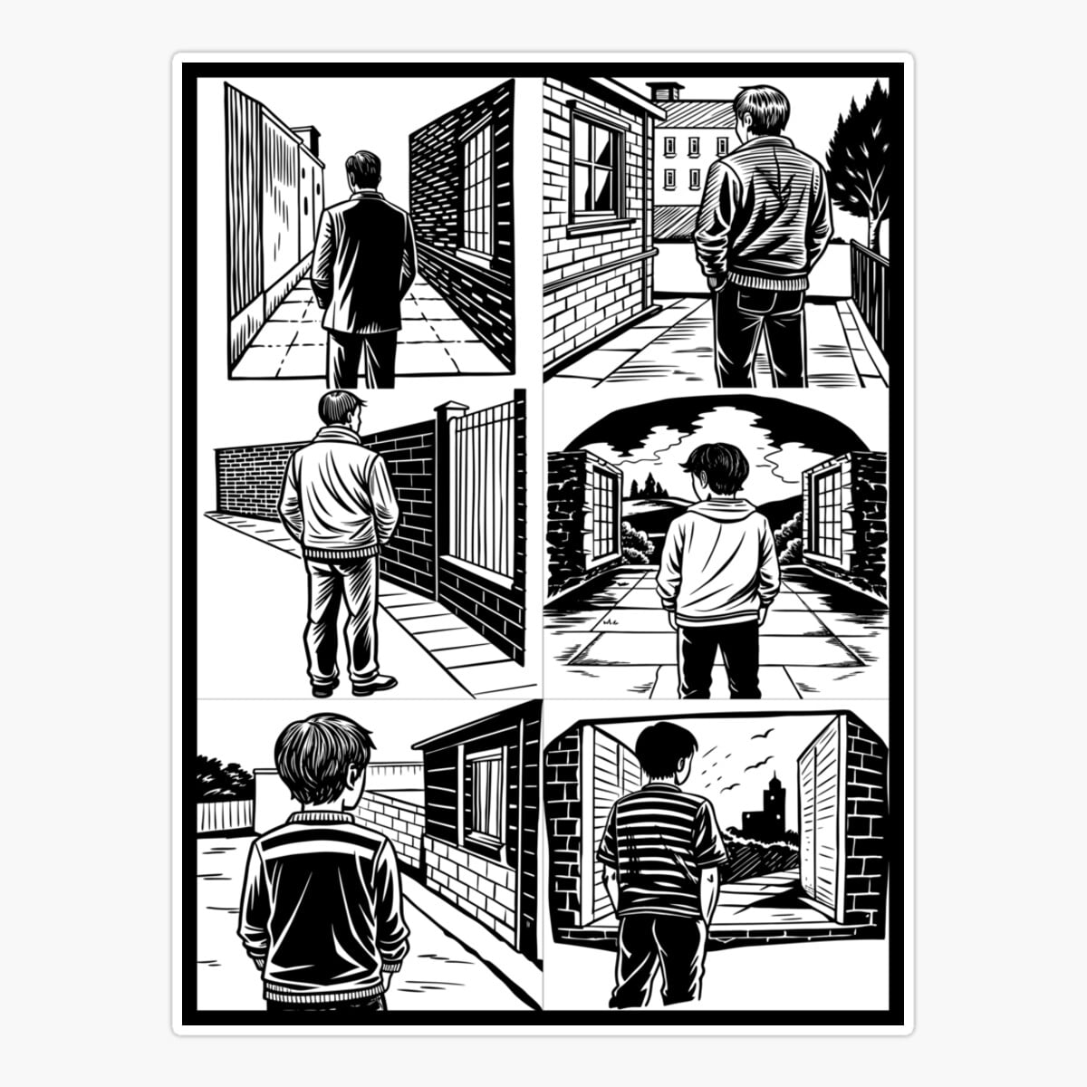 Onim Facing Walls: A Journey Of Reflection Sticker, Phone Decal Water ...