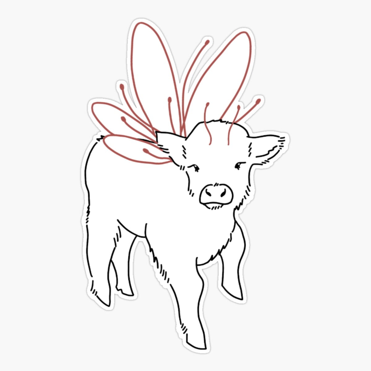 Onim Fairy Cow Sticker, Phone Decal Water Bottle Stickers Car Decals ...