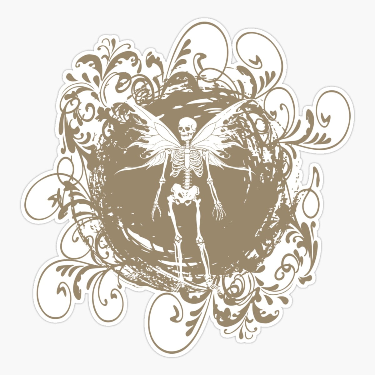 Onim Fairy Grunge Fairycore Aesthetic Skeleton Butterfly Gothic Sticker ...