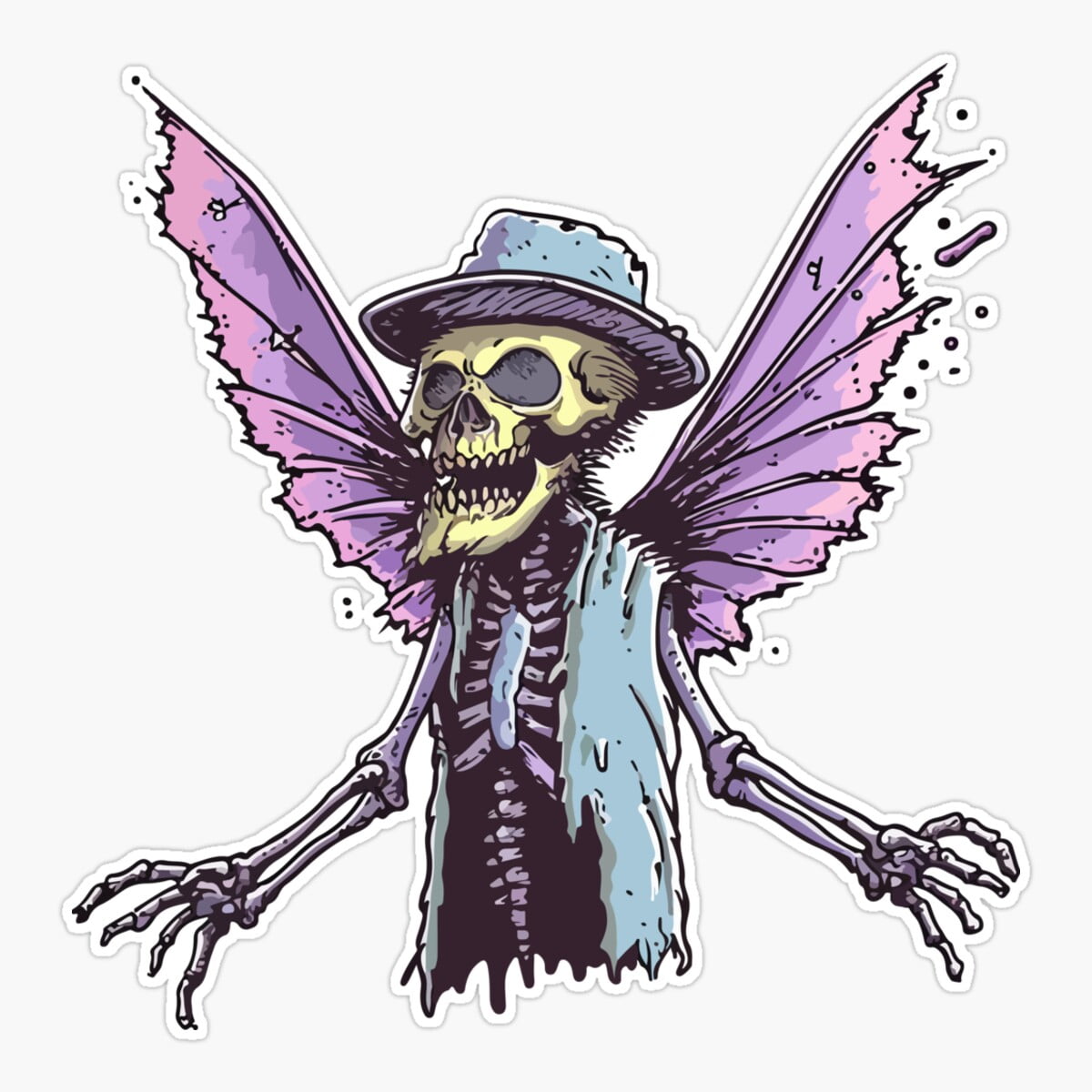 Onim Fairy Skeleton Sticker, Phone Decal Water Bottle Stickers Car ...
