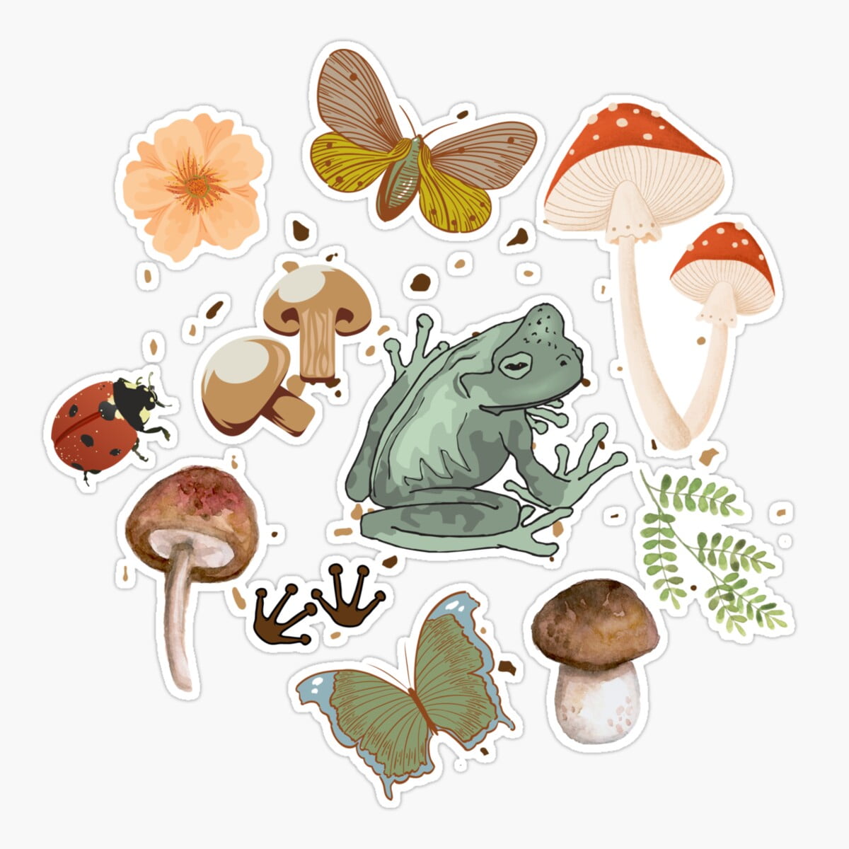 Onim Fairycore And Cottagecore Set Of Mushrooms, Moths, Frogs, & More ...