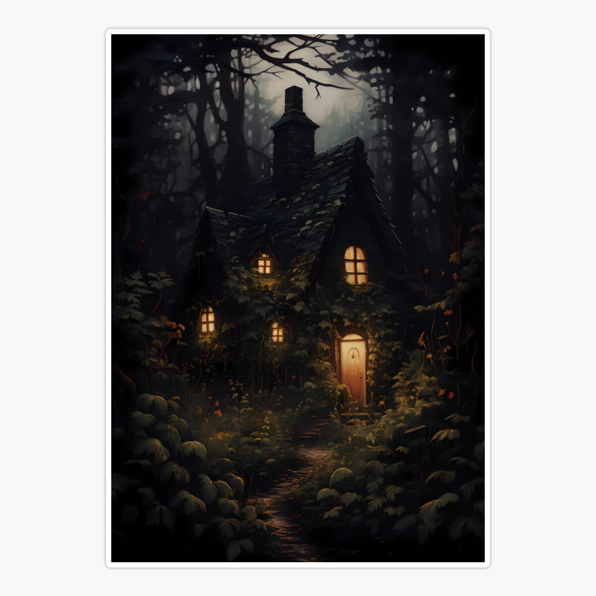 Onim Fairycore Cottage Dark Academia Gothic Cottagecore Decor Sticker ...