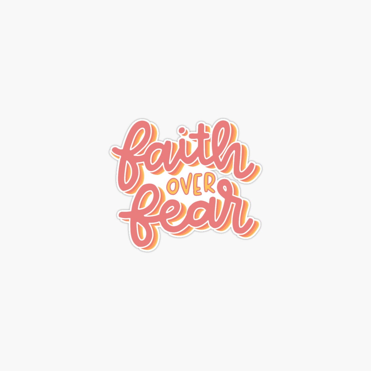 Onim Faith Over Fear Sticker Sticker, Phone Decal Water Bottle Stickers ...