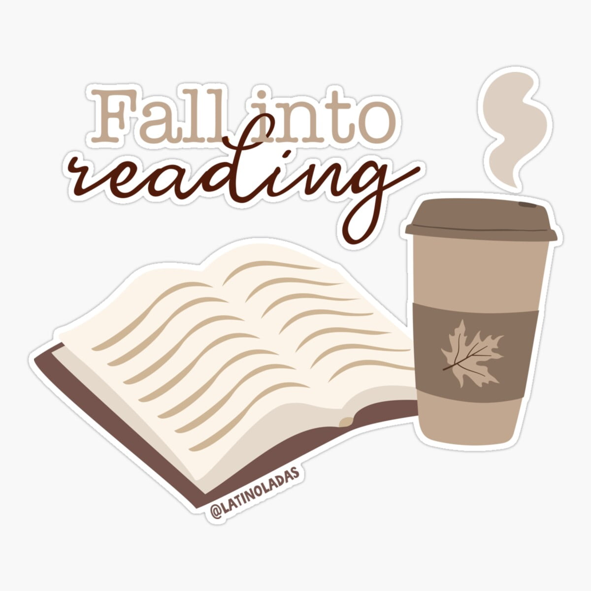 Onim Fall Into Reading / Bookish Fall Autumn Kindle Reader Sticker ...