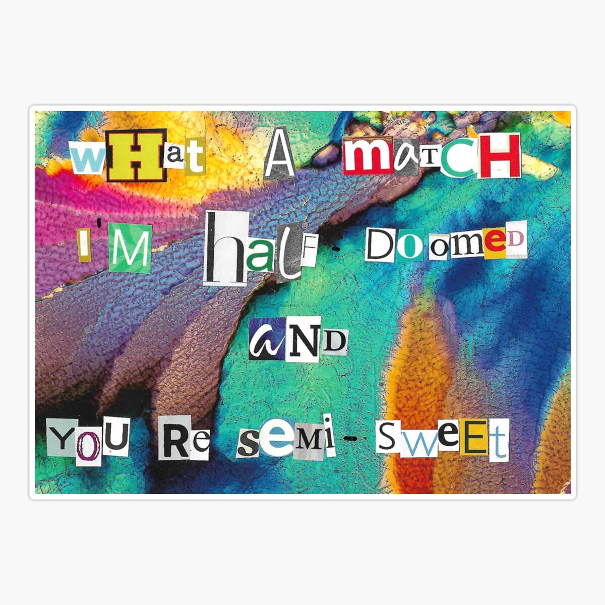 Onim Fall Out Boy Disloyal Order Of Water Buffaloes Art Sticker, Phone Decal Water Bottle ...