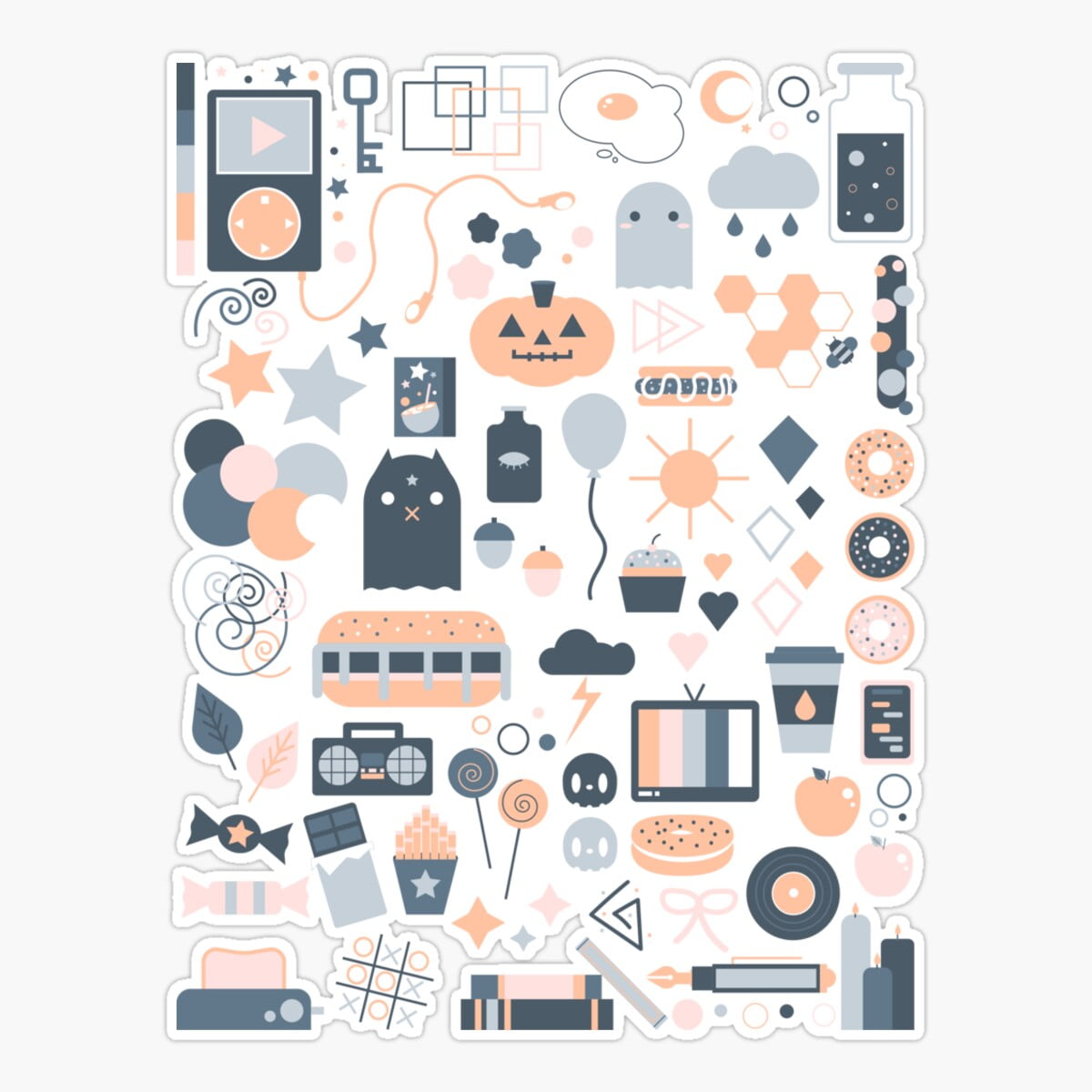 Onim Fall Vibes Sticker, Phone Decal Water Bottle Stickers Car Decals ...