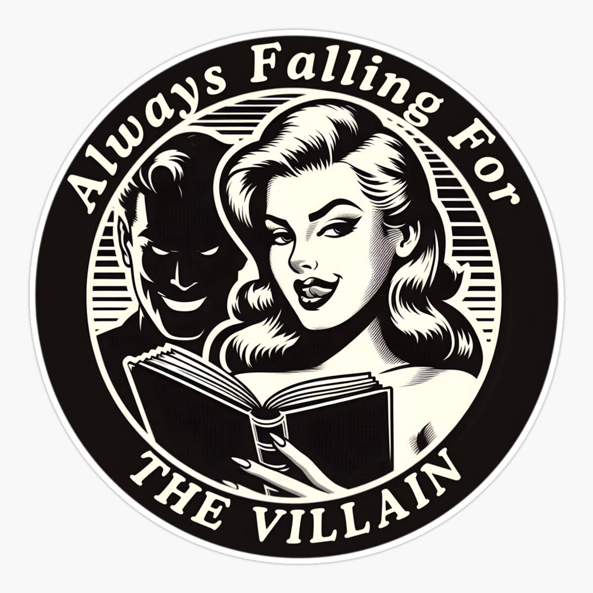 Onim Falling For The Villain, Dark Romance, Dark Academia Sticker ...