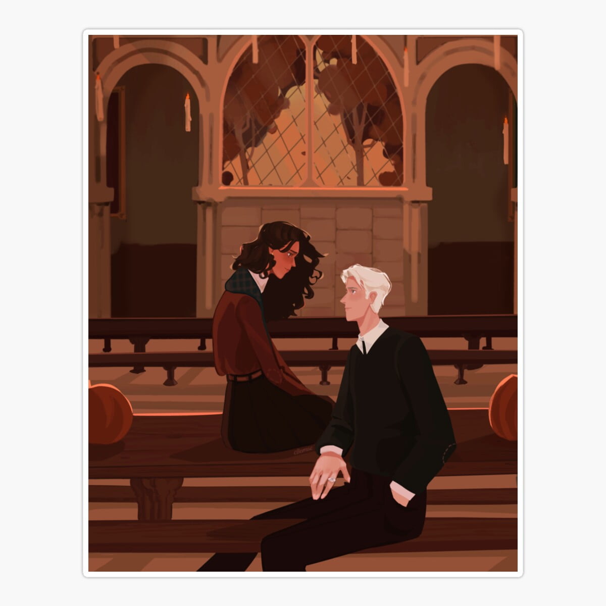 Onim Falling In Fall Sticker, Phone Decal Water Bottle Stickers Car ...