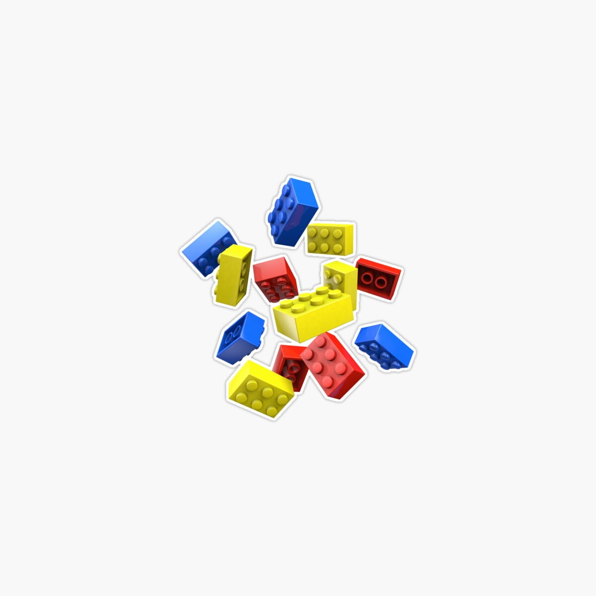 Onim Falling Toy Bricks Sticker, Phone Decal Water Bottle Stickers Car ...