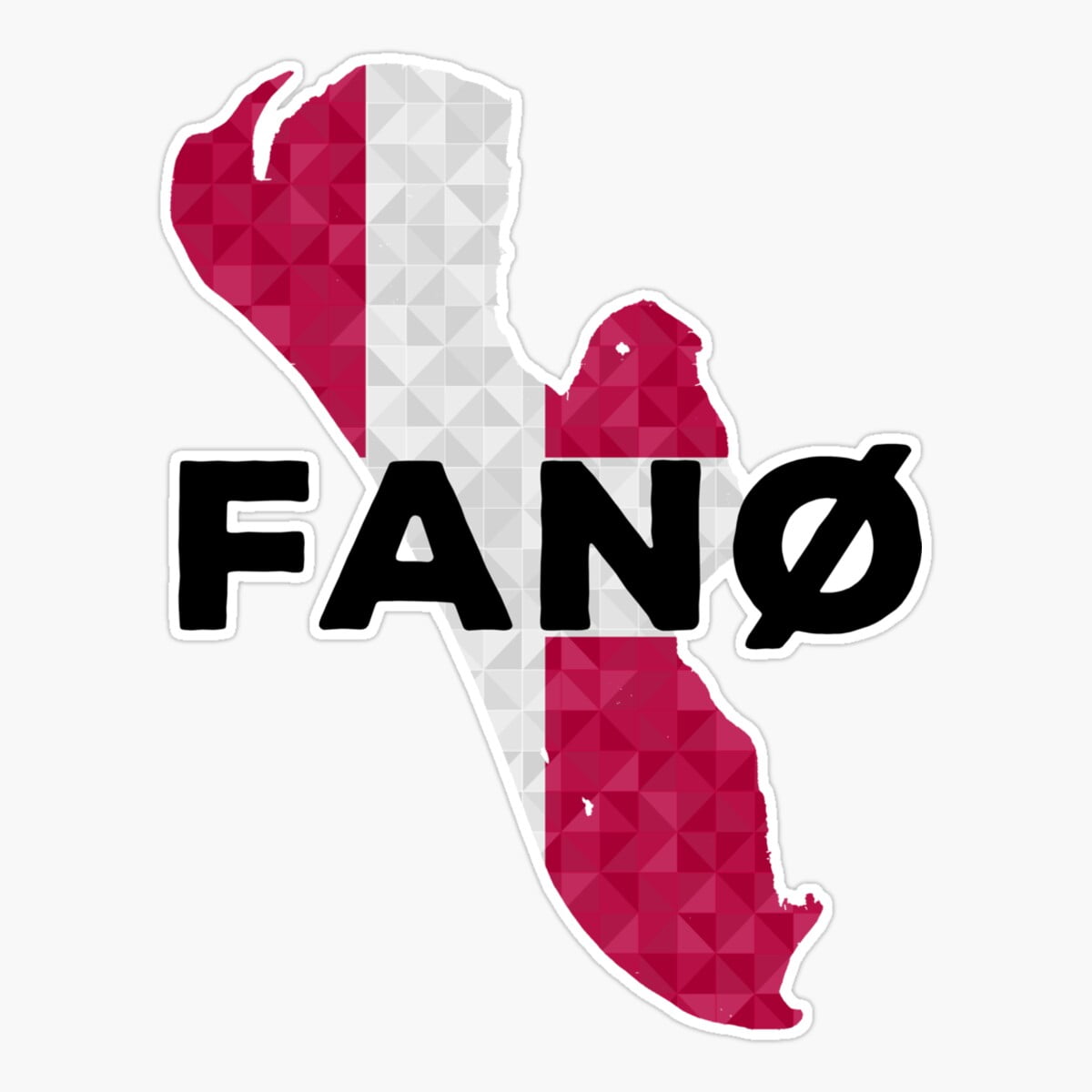 Onim Fanø Denmark Island Fanø Polygon Silhouette Map Sticker, Phone ...