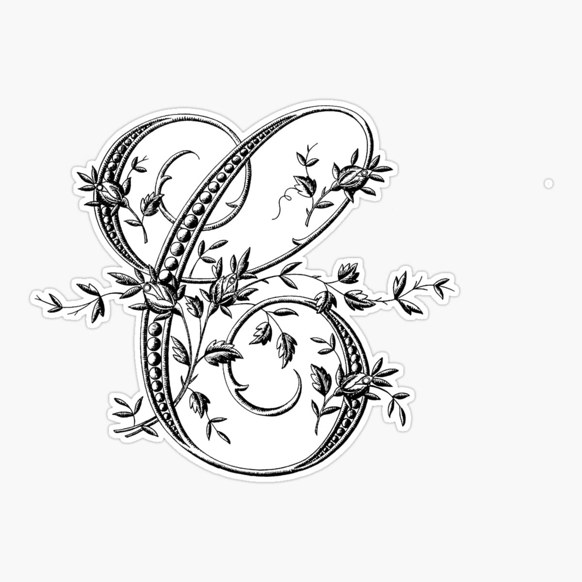 Onim Fancy French Antique Monogram Letter - C - Sticker, Phone Decal ...