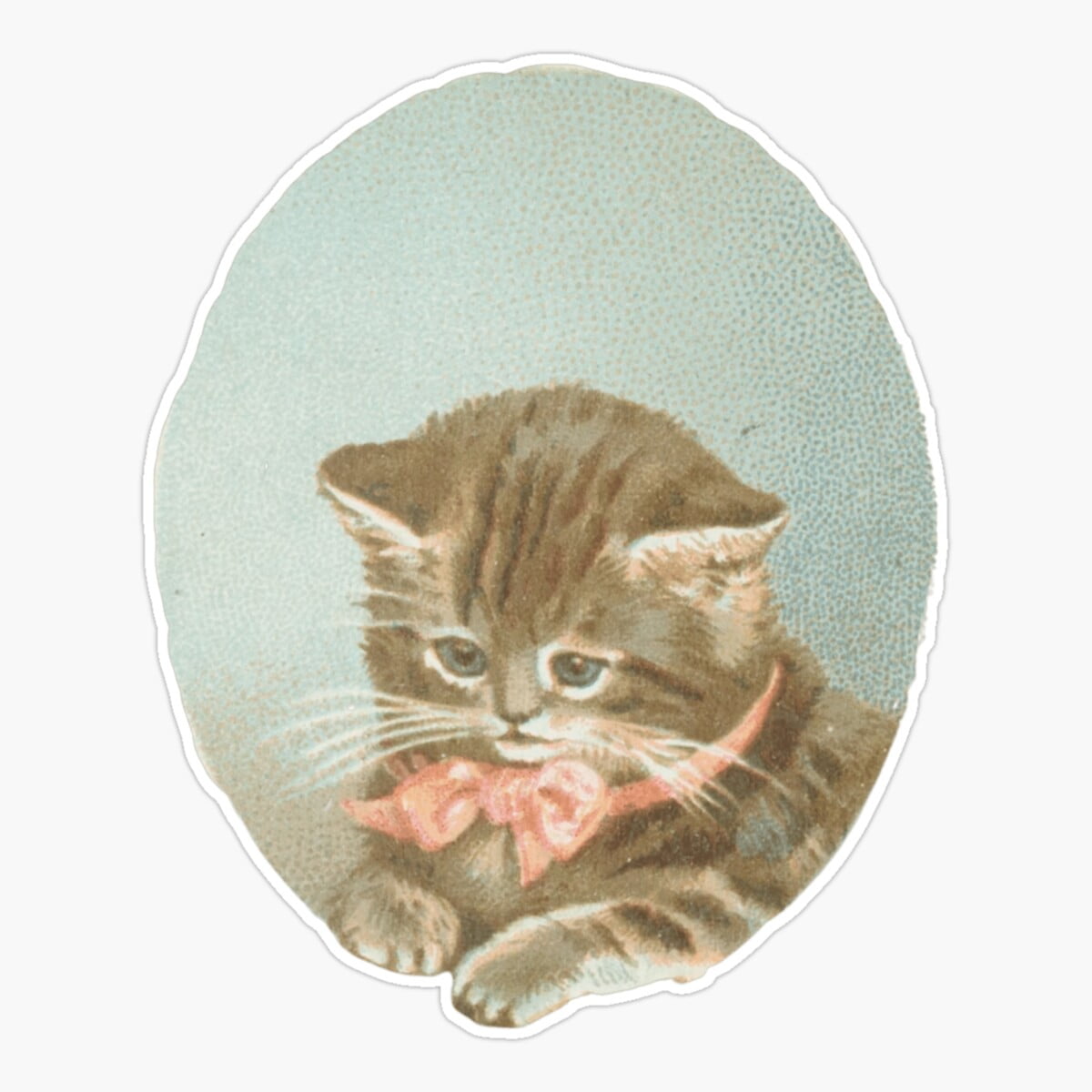 Onim Fancy Vintage Kitten Sticker, Phone Decal Water Bottle Stickers ...