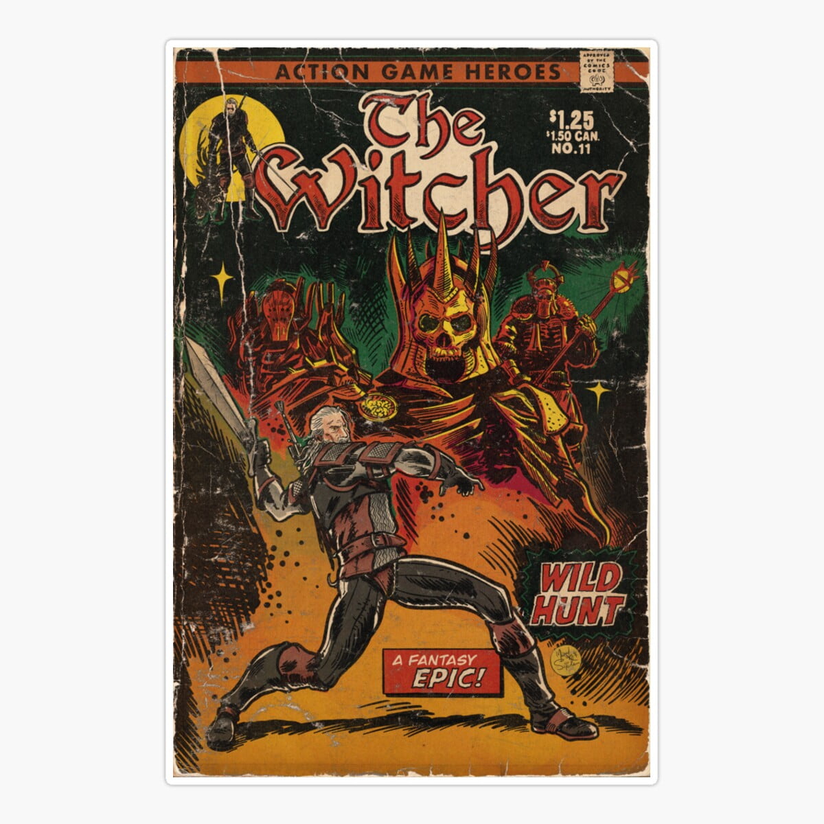 Onim Fantasy Epic Comic Book Cover Fan Art Sticker, Phone Decal Water ...