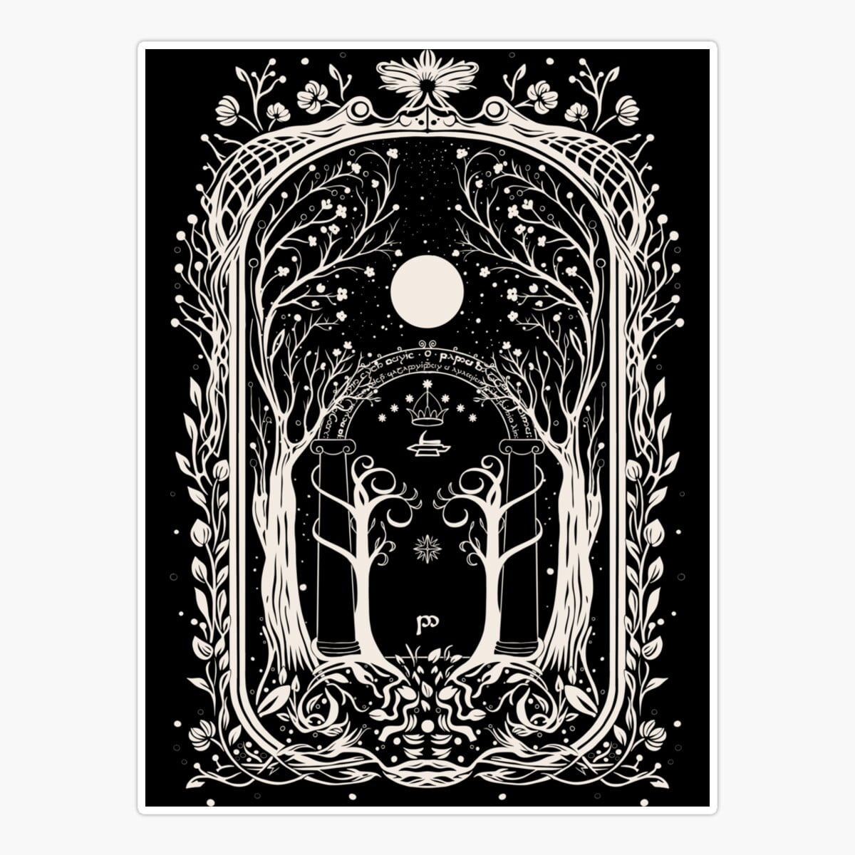 Onim Fantasy Gate To Moria Sticker, Phone Decal Water Bottle Stickers ...