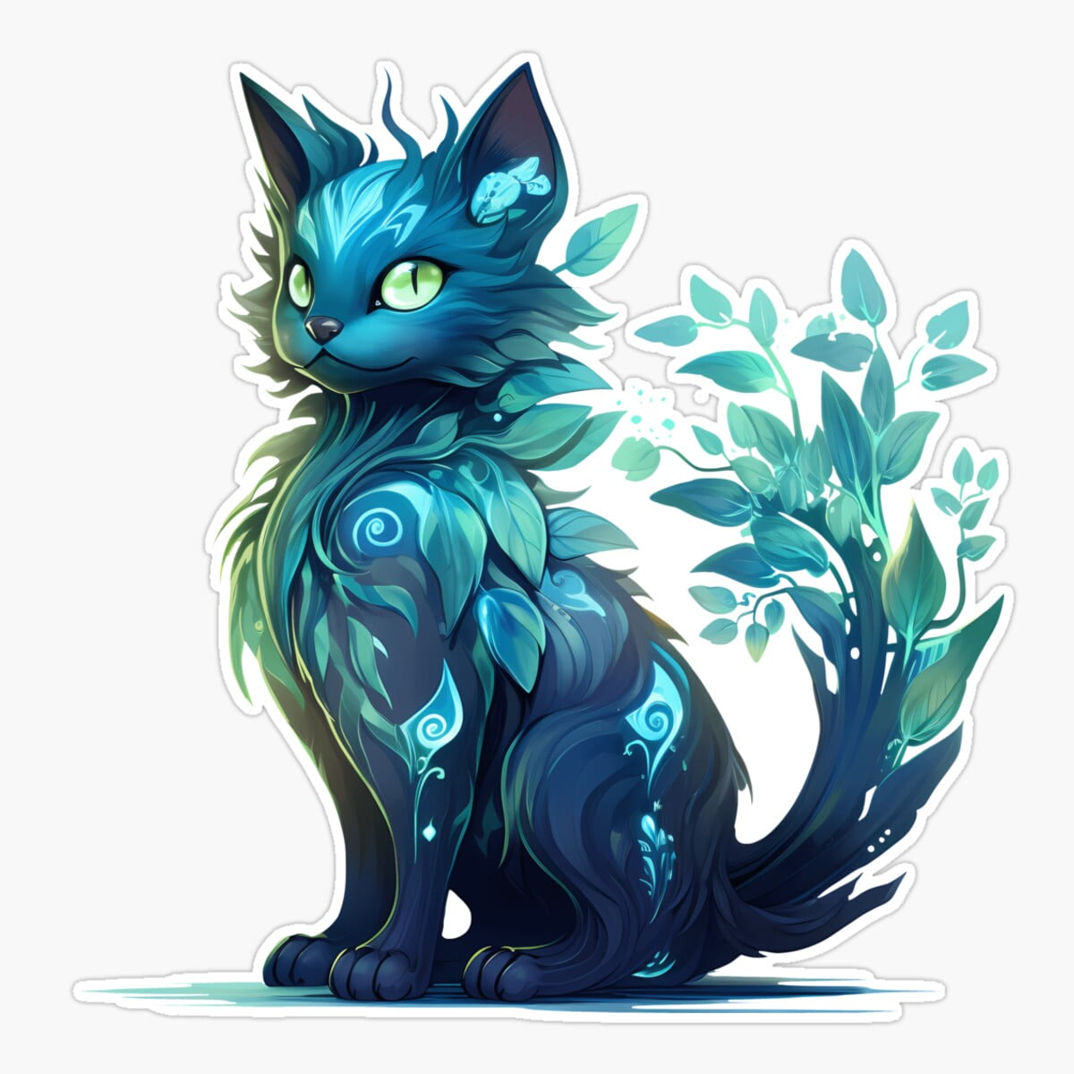 Onim Fantasy Plant Cat Hybrid Sticker, Phone Decal Water Bottle ...
