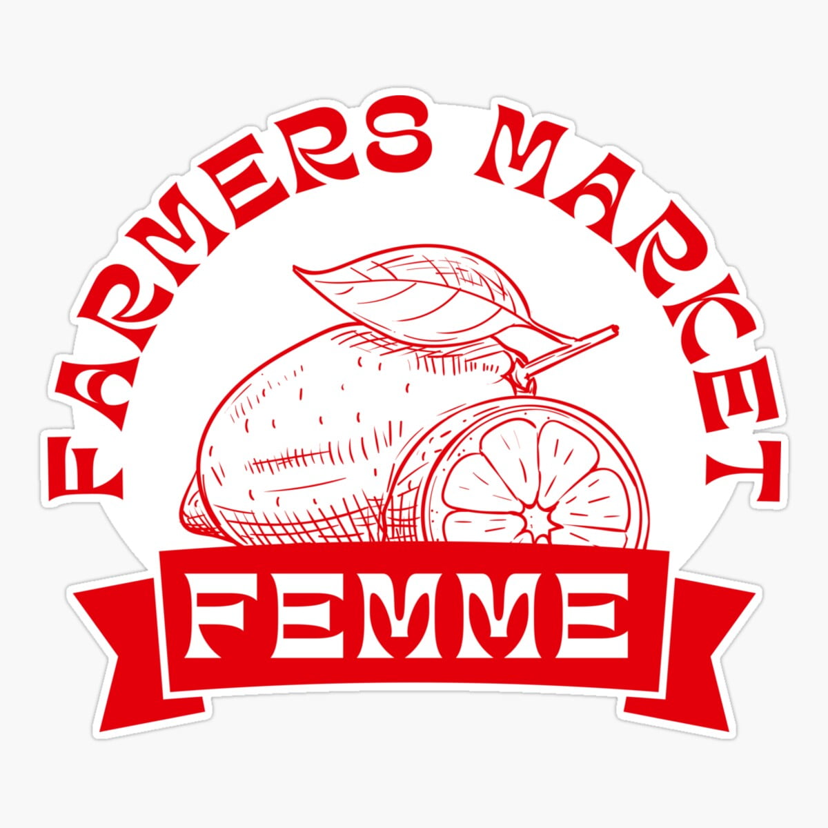 Onim Farmers Market Femme Sticker, Phone Decal Water Bottle Stickers ...
