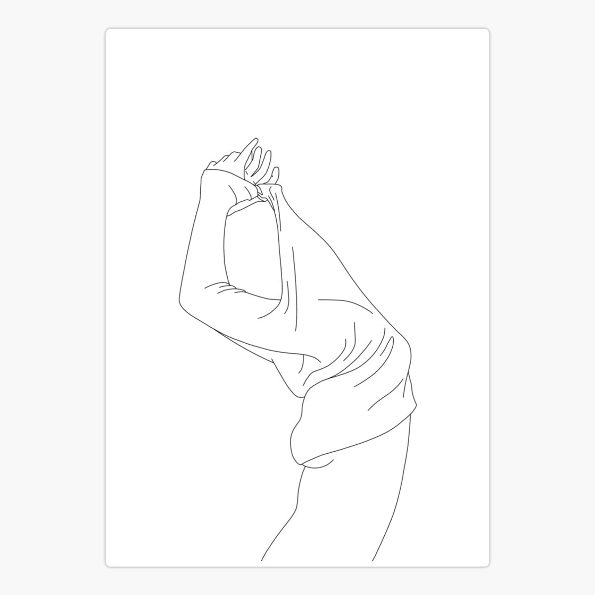 Onim Fashion Illustration Line Drawing - Jens Sticker, Phone Decal ...