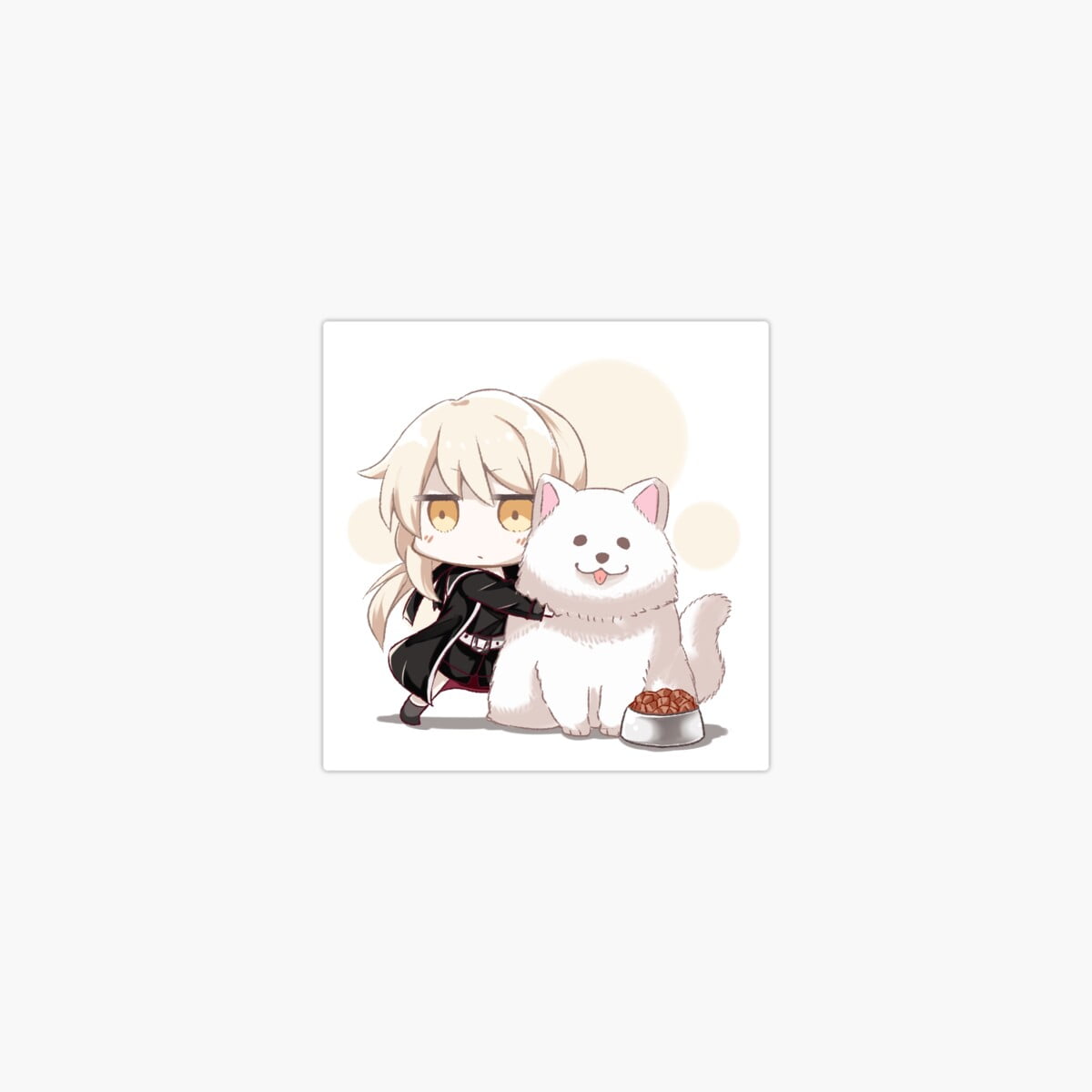 Onim Fate - Saber Alter & Dog (Shinjuku Casual Ver.) Sticker, Phone ...