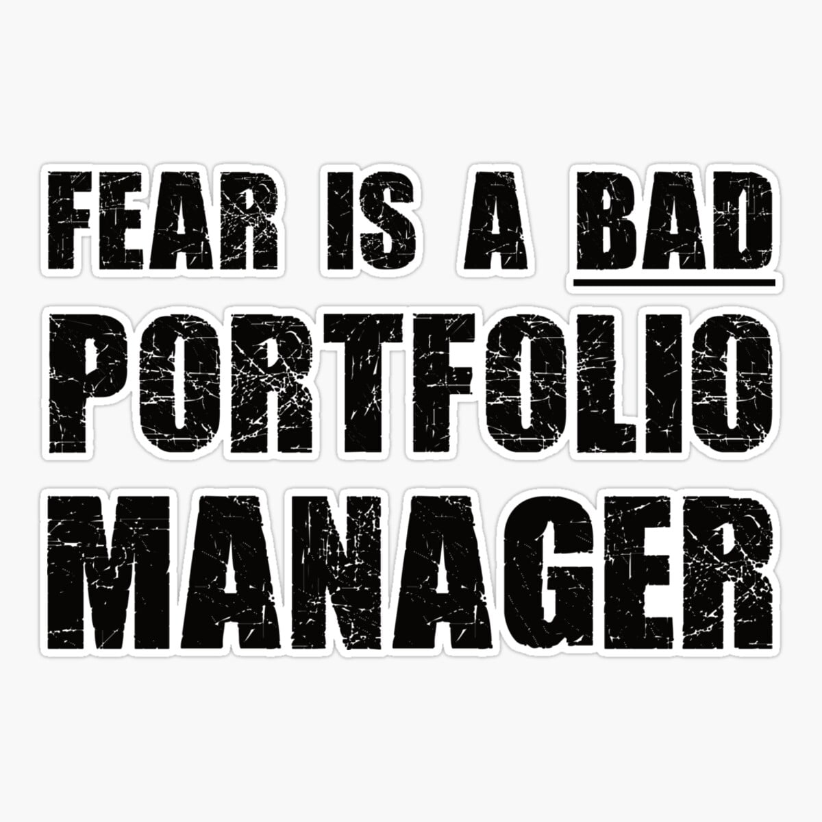 Onim Fear Is A Bad Portfolio Manager Sticker, Phone Decal Water Bottle ...
