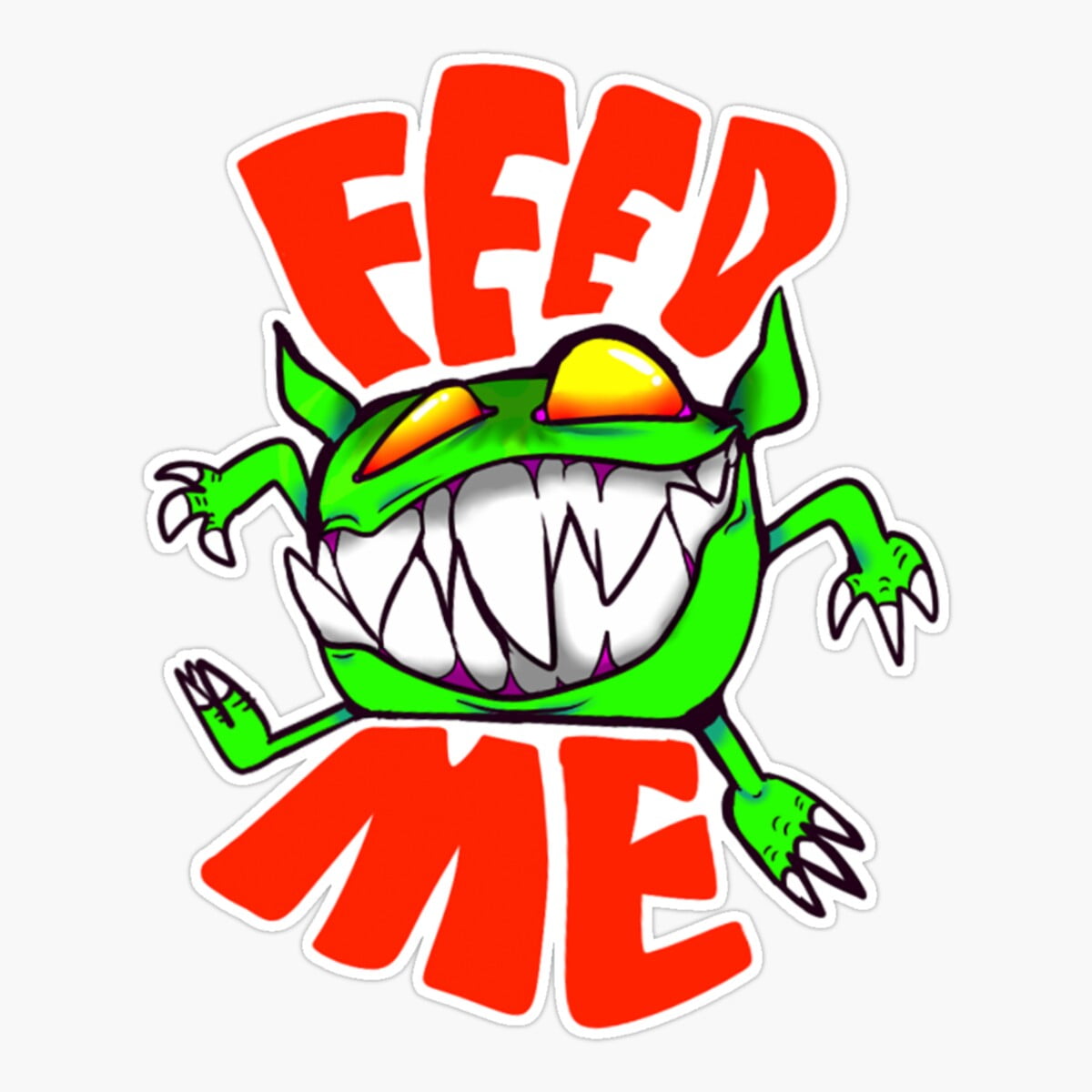 Onim Feed Me Sticker, Phone Decal Water Bottle Stickers Car Decals ...