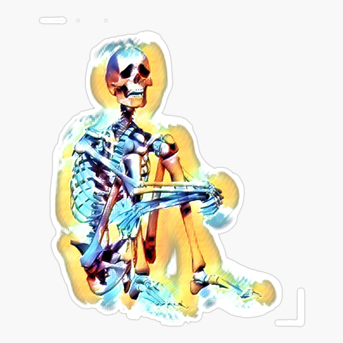 Onim Feeling Alone Skeleton Sticker, Phone Decal Water Bottle Stickers ...
