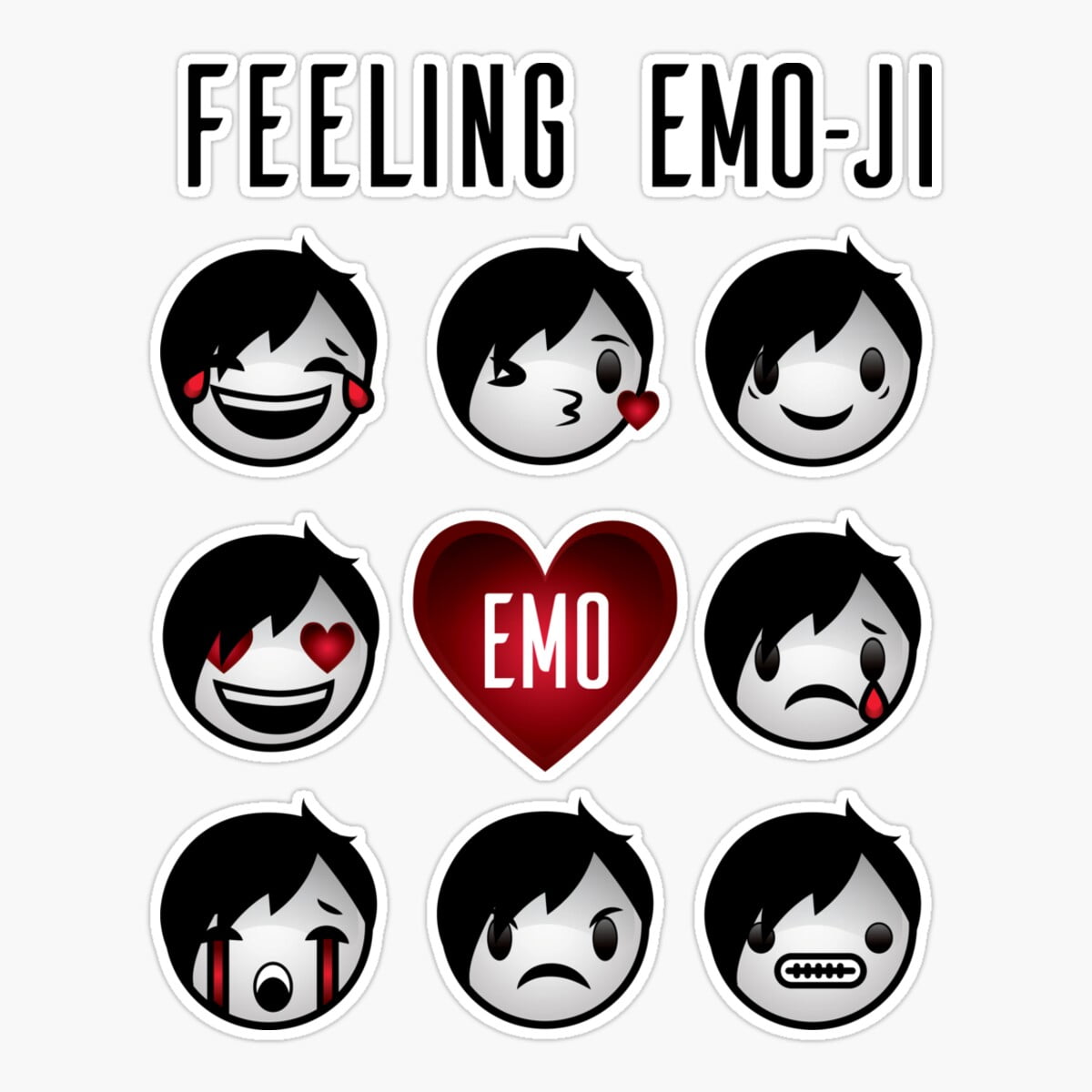 Onim Feeling Emoji Emotional Sticker, Phone Decal Water Bottle Stickers ...