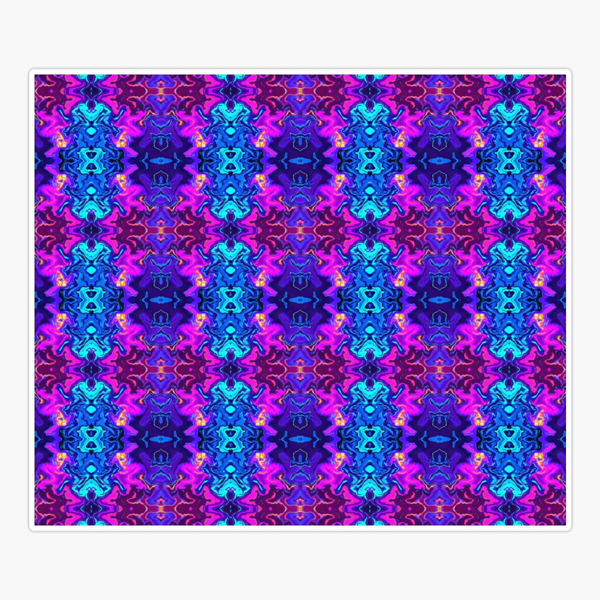 Onim Feeling Such A Vibe Blue Pink Purple Pattern Sticker, Phone Decal ...