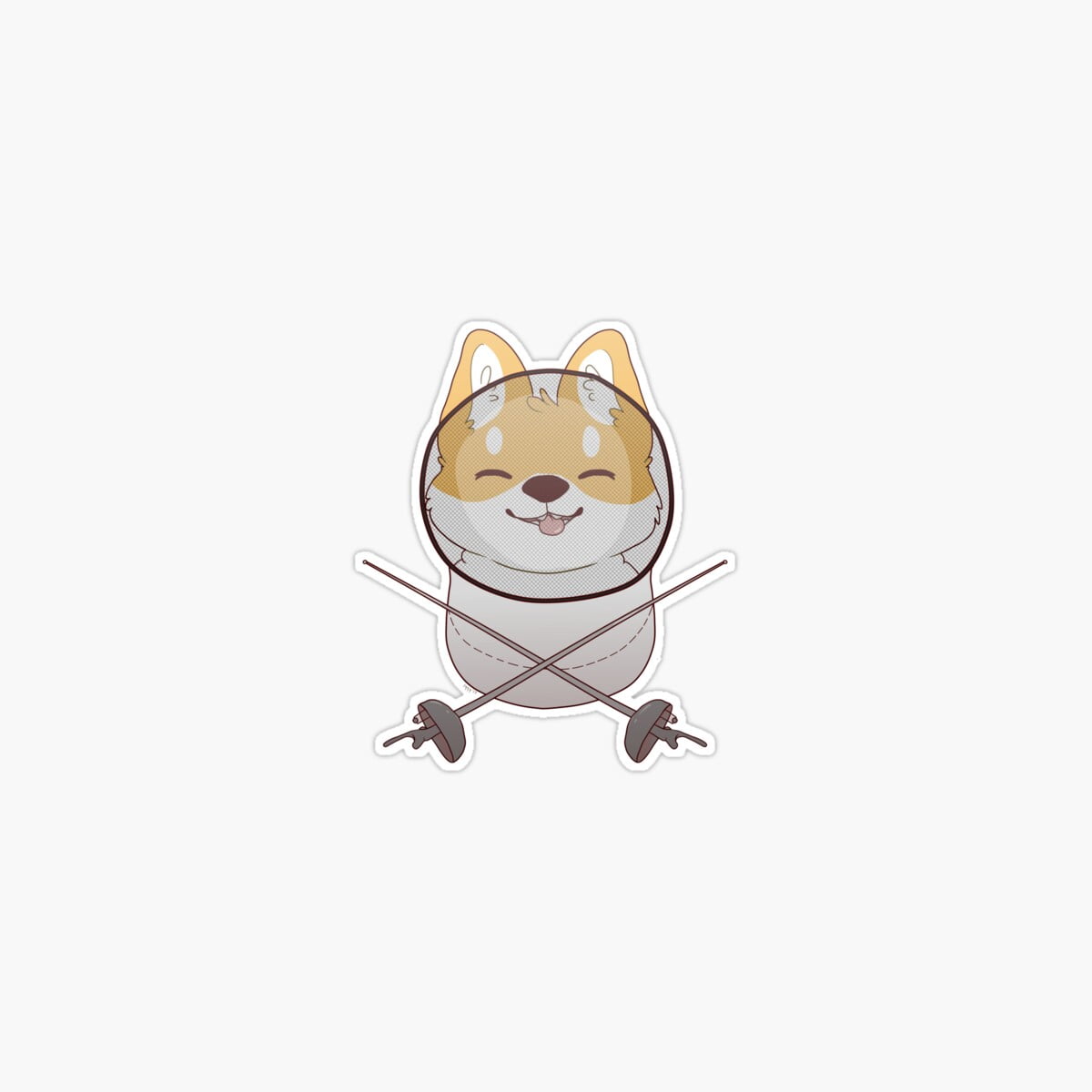 Onim Fencing Shiba Sticker, Phone Decal Water Bottle Stickers Car ...