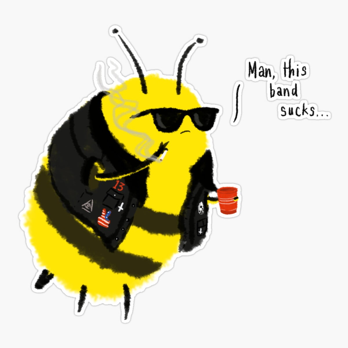 Onim Festival Bees Sticker, Phone Decal Water Bottle Stickers Car ...