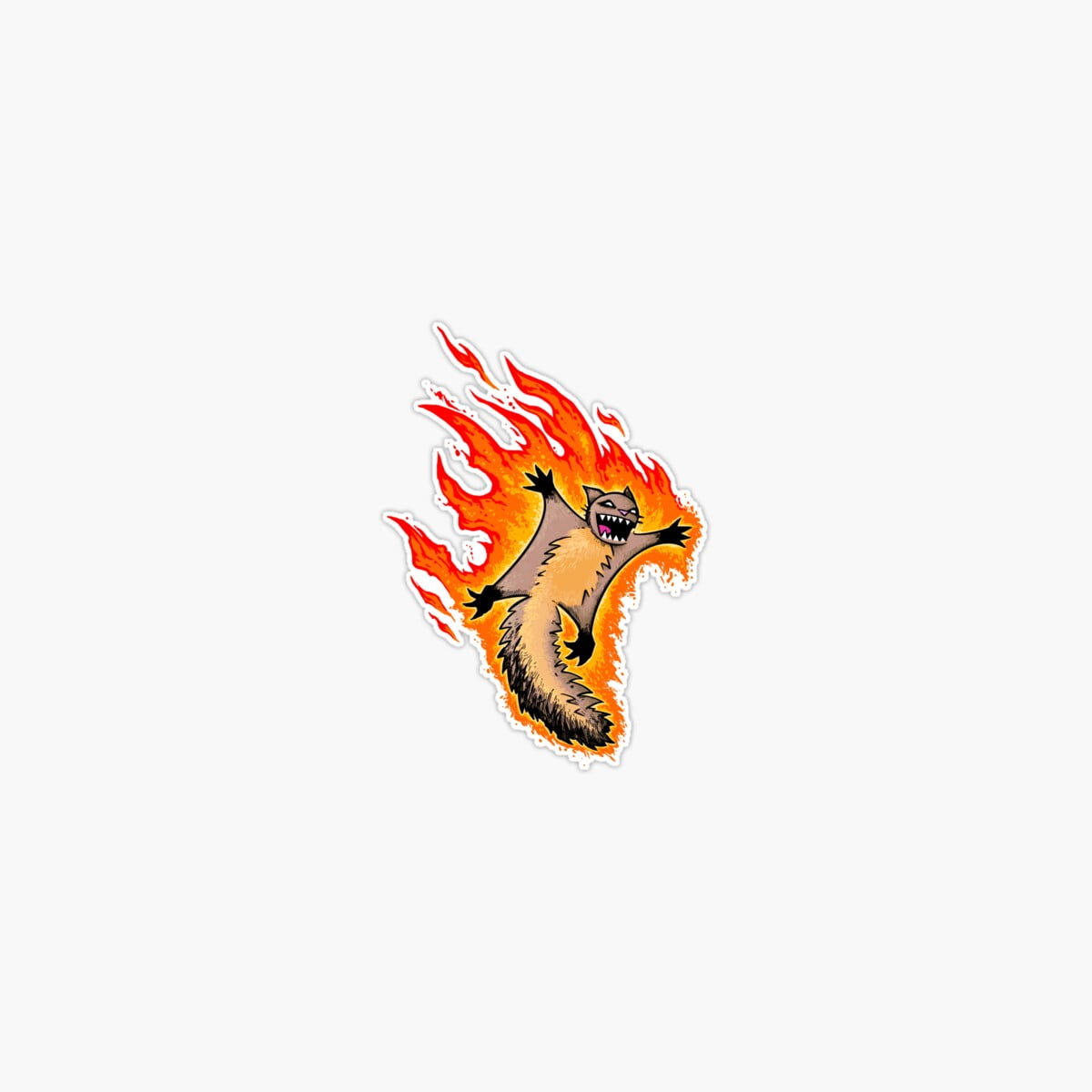 Onim Fiery Squirrel Attack Sticker - Walmart.com
