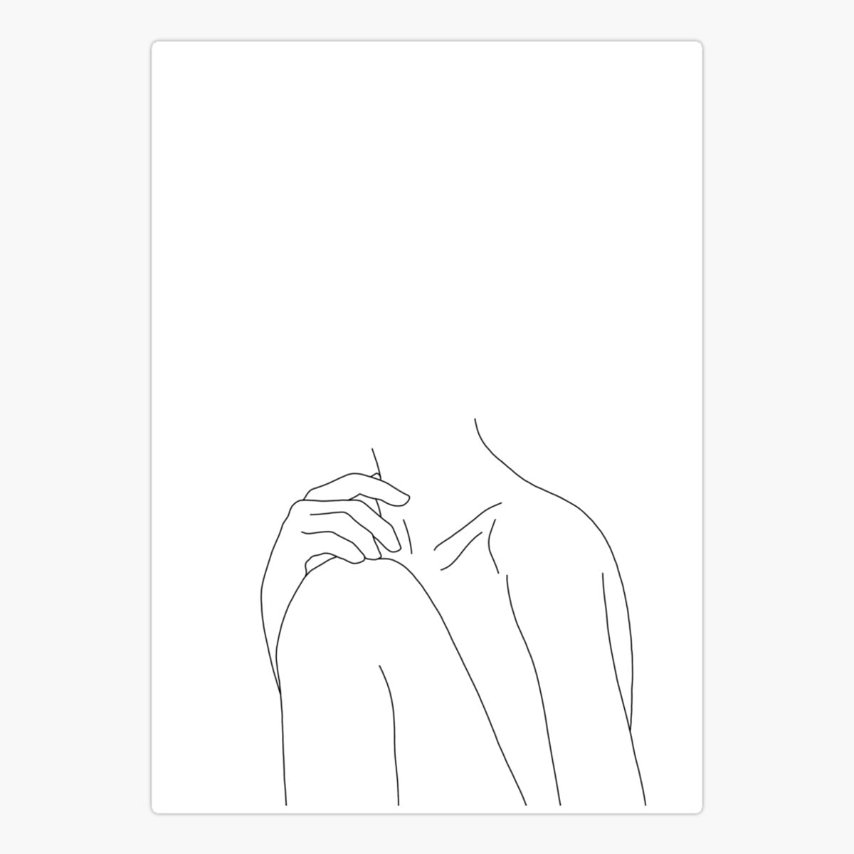 Onim Figure Line Drawing Illustration - Cathy Sticker, Phone Decal ...