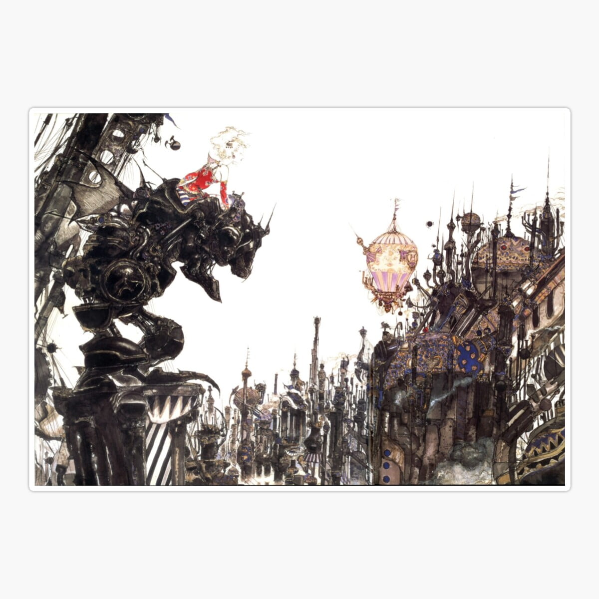 Onim Final Fantasy Vi Box Art Print Sticker, Phone Decal Water Bottle ...