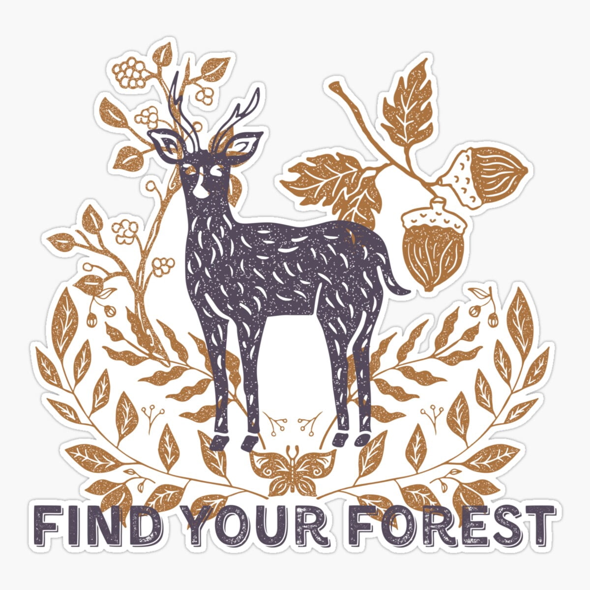 Onim Find Your Forest Sticker, Phone Decal Water Bottle Stickers Car ...